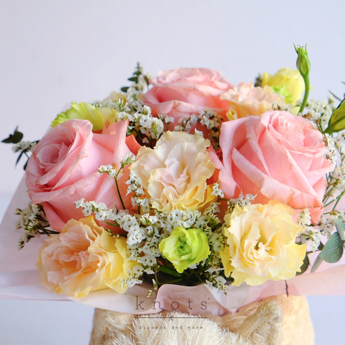 Fluff & Flora (Pink Ecuadorian Roses Arrangement) | Knots.ph