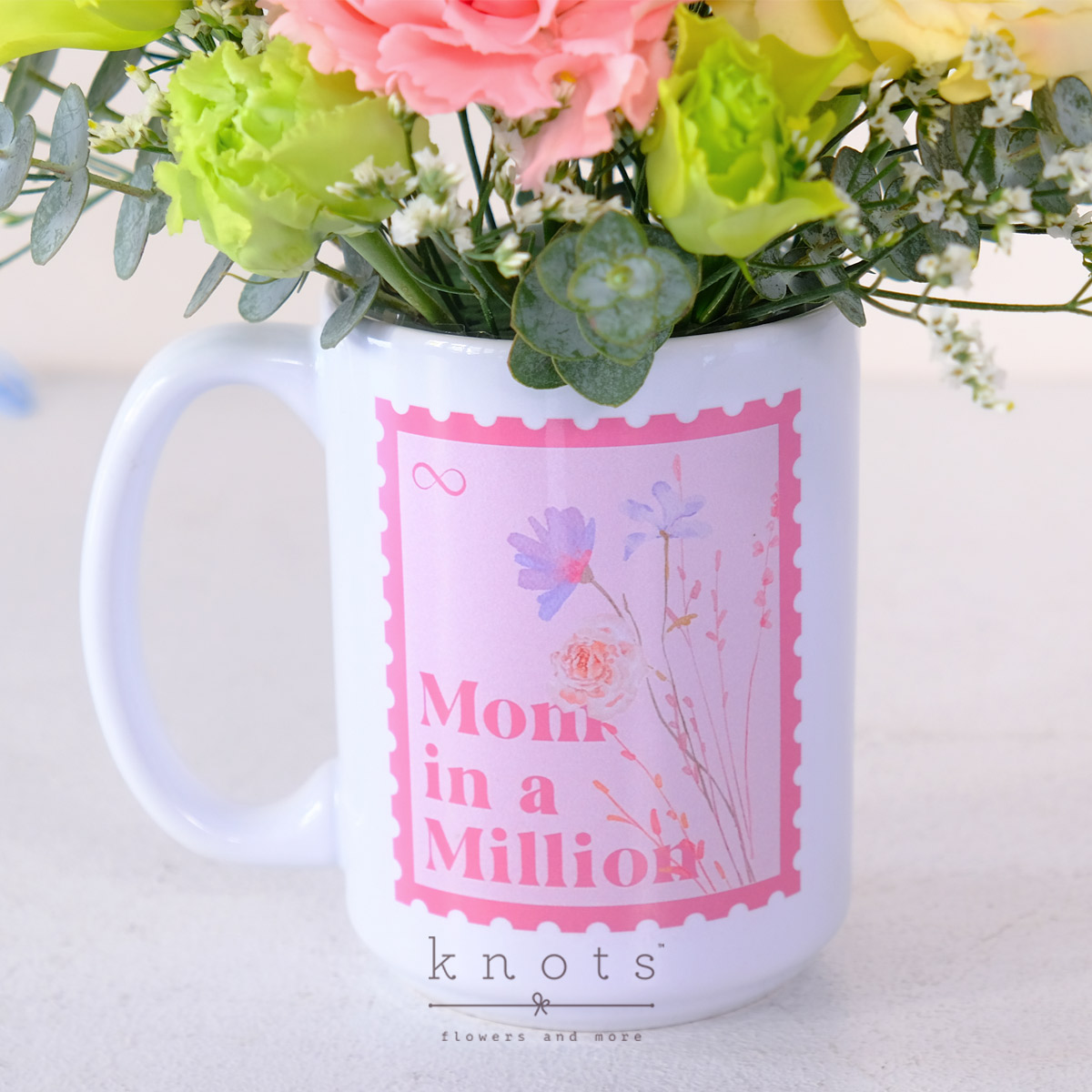 Mom in A Million (Peach Rose, Pink Gerbera and Pink Carnation ...