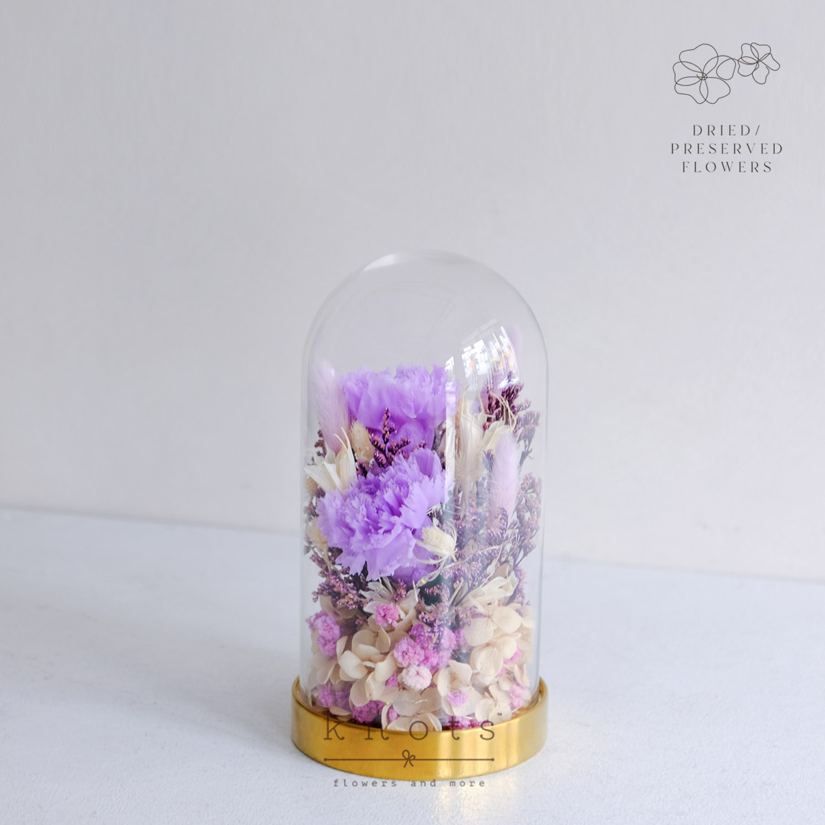 Lavender Dream (Preserved and Dried Dome Flower Arrangement) | Knots.ph