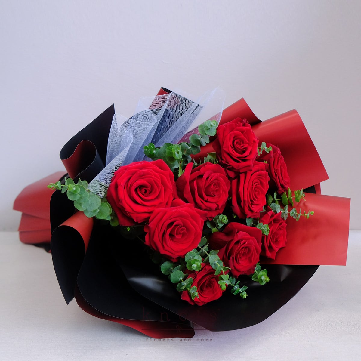 True Romance (9 Red Ecuadorian Roses Bouquet) | Knots.ph