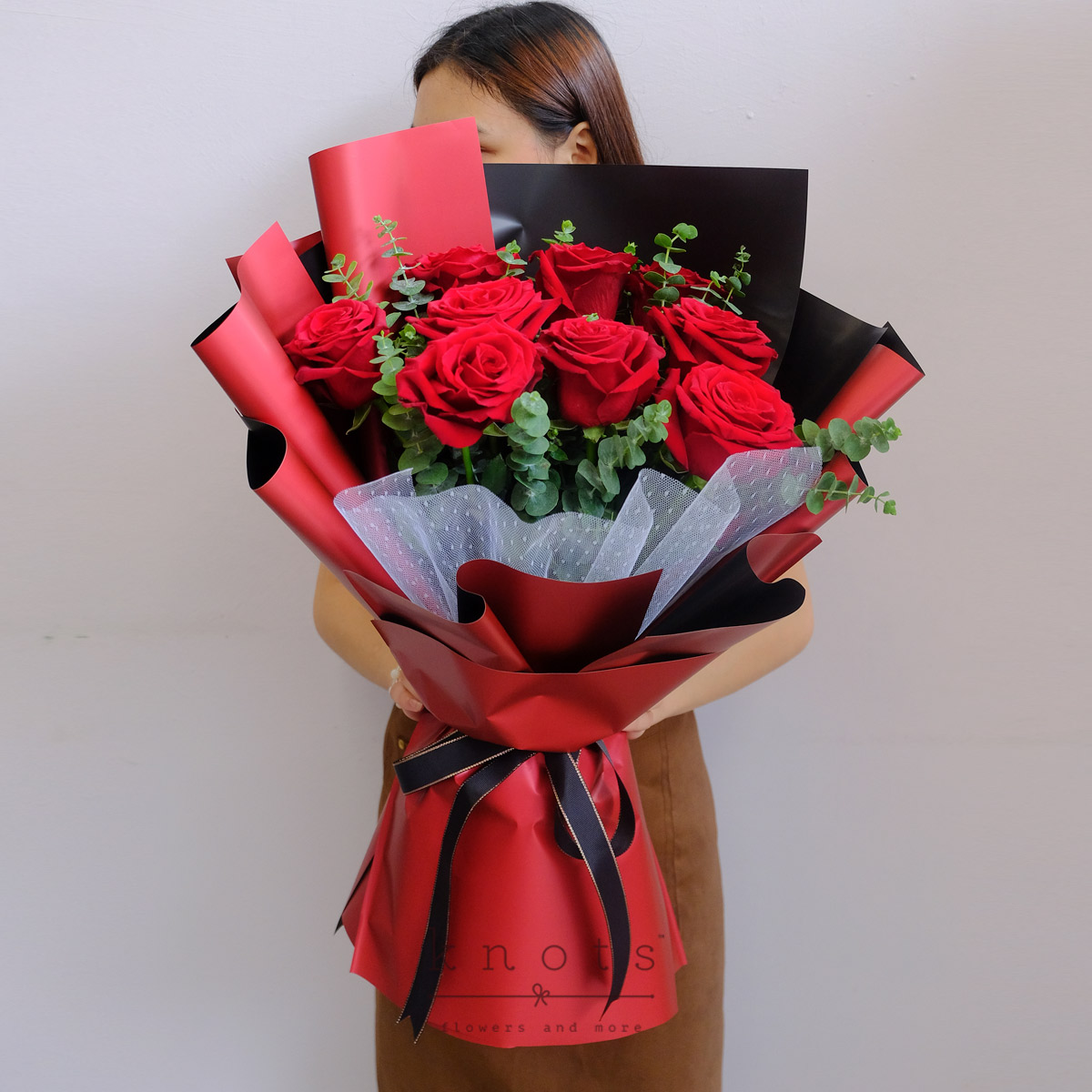True Romance (9 Red Ecuadorian Roses Bouquet) | Knots.ph