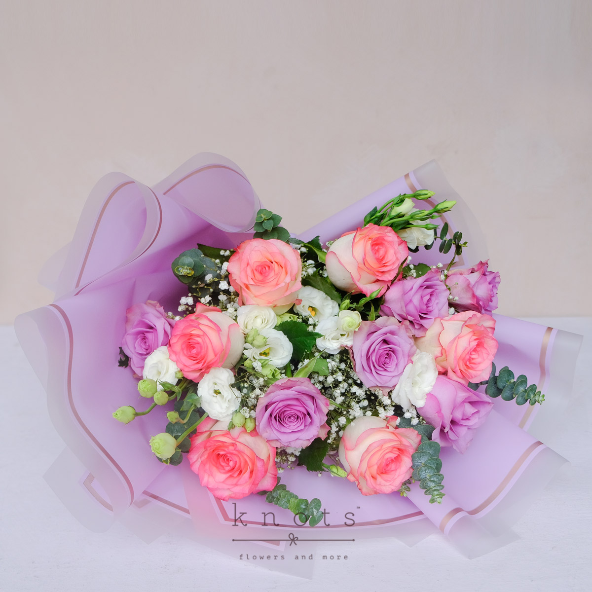 Plum Darling (Pink & Purple Roses Bouquet) | Knots.ph