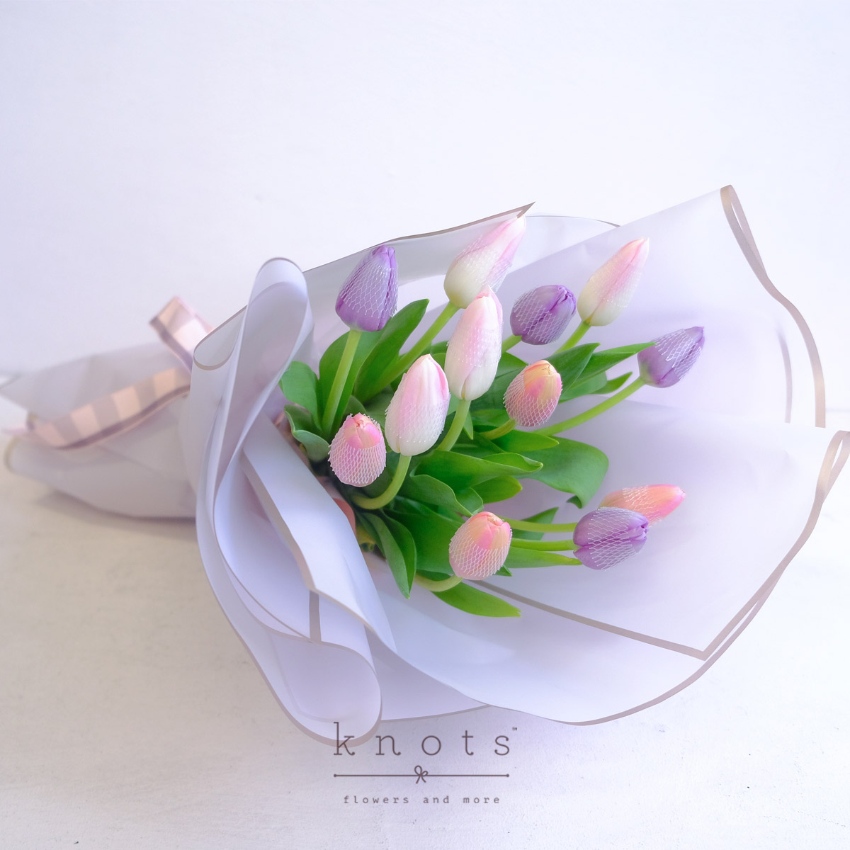 Spring Passion (Pink & Purple Tulips Bouquet) | Knots.ph