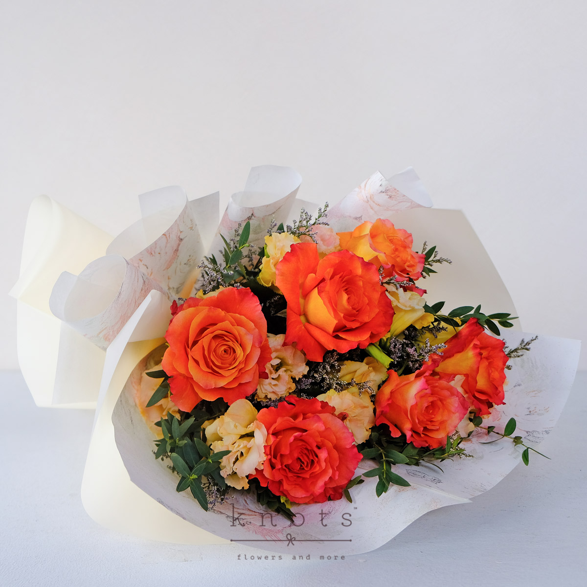 Charismatic Heart (Orange-Red Ecuadorian Roses Bouquet) | Knots.ph