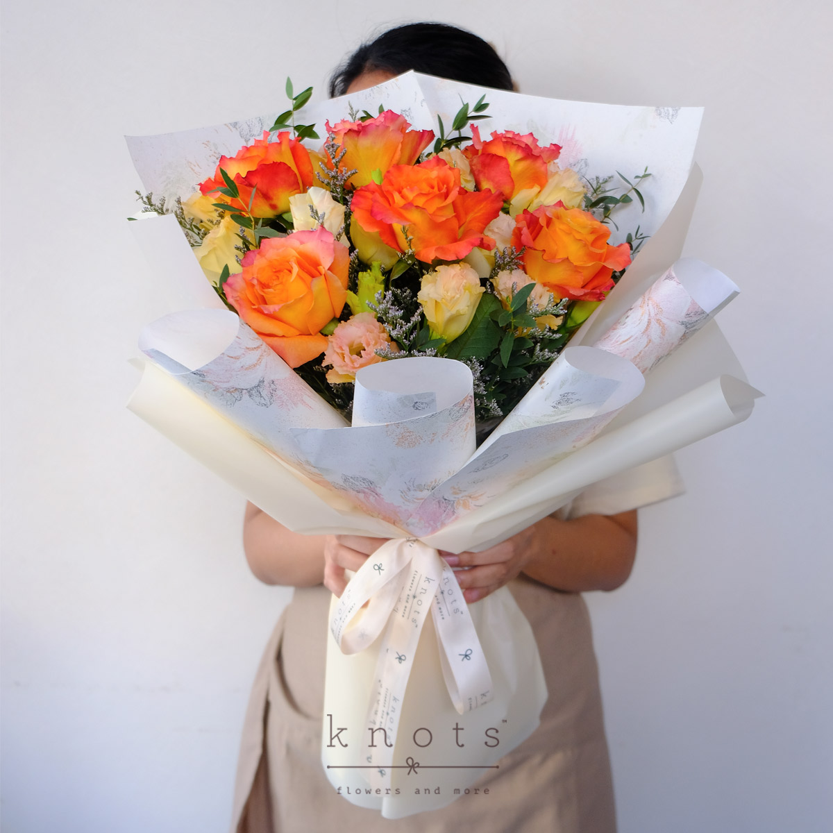 Charismatic Heart (Orange-Red Ecuadorian Roses Bouquet) | Knots.ph