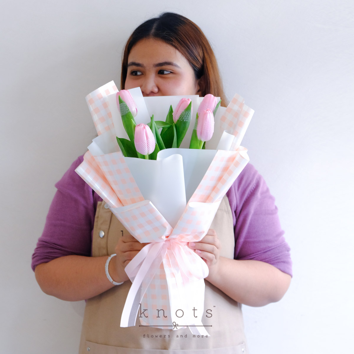 Blushing Tulips (Pink Tulips Bouquet) | Knots.ph