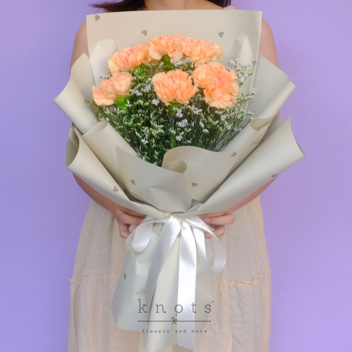 Infinite Warmth (Peach Carnation Bouquet) | Knots.ph