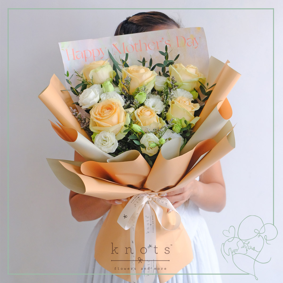 Mother Dearly (6 Peach Roses Bouquet) | Knots.ph