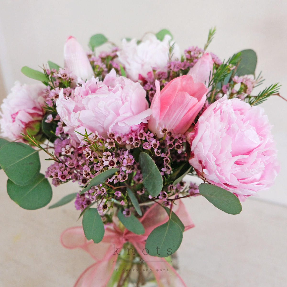 Brunch and Blushes (Peonies & Tulips Arrangement) | Knots.ph