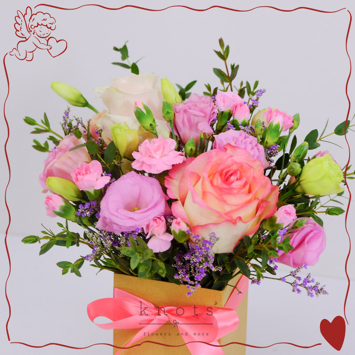 Sweetheart Symphony (Pink Roses Boxed Arrangement) | Knots.ph