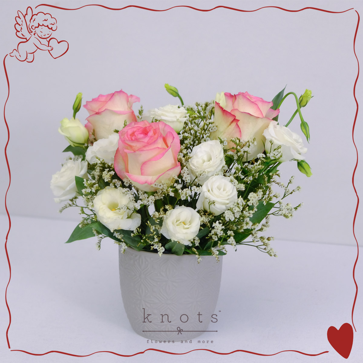 Intimate Blooms (Two-Toned Pink Roses Arrangement) | Knots.ph