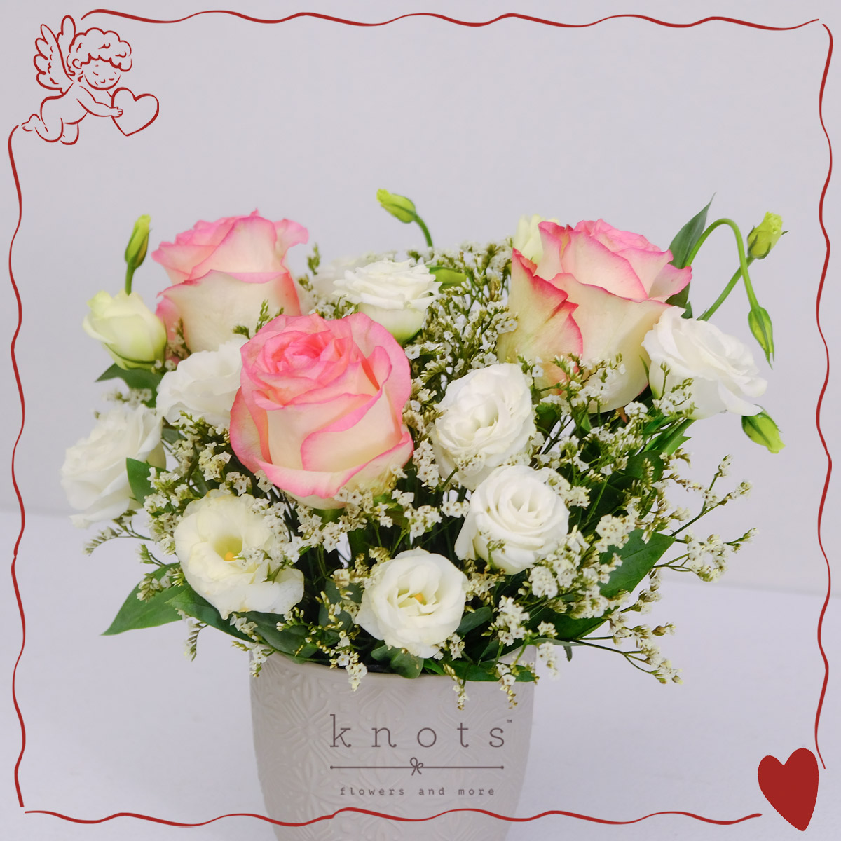 Intimate Blooms (Two-Toned Pink Roses Arrangement) | Knots.ph