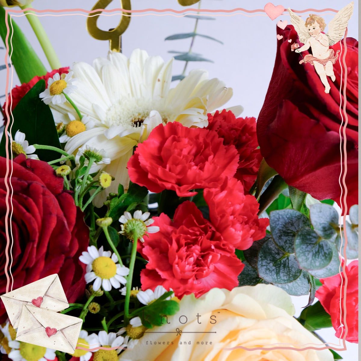 Red Velvet Kiss (Red and Peach Roses Arrangement) | Knots.ph