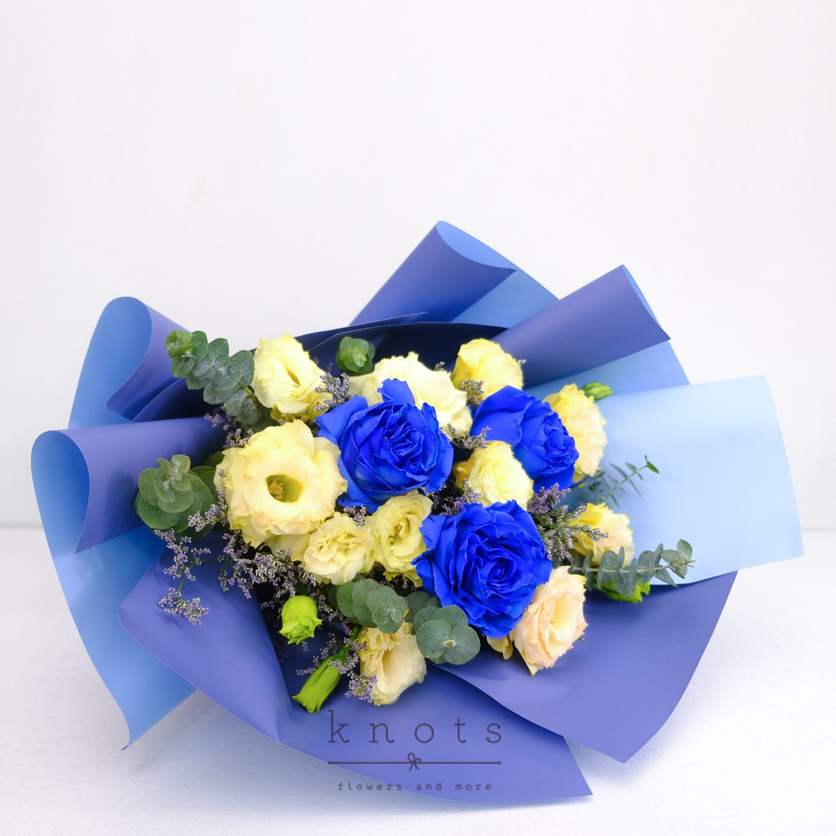 Fated To Love You (3 Blue Ecuadorian Roses Bouquet) | Knots.ph