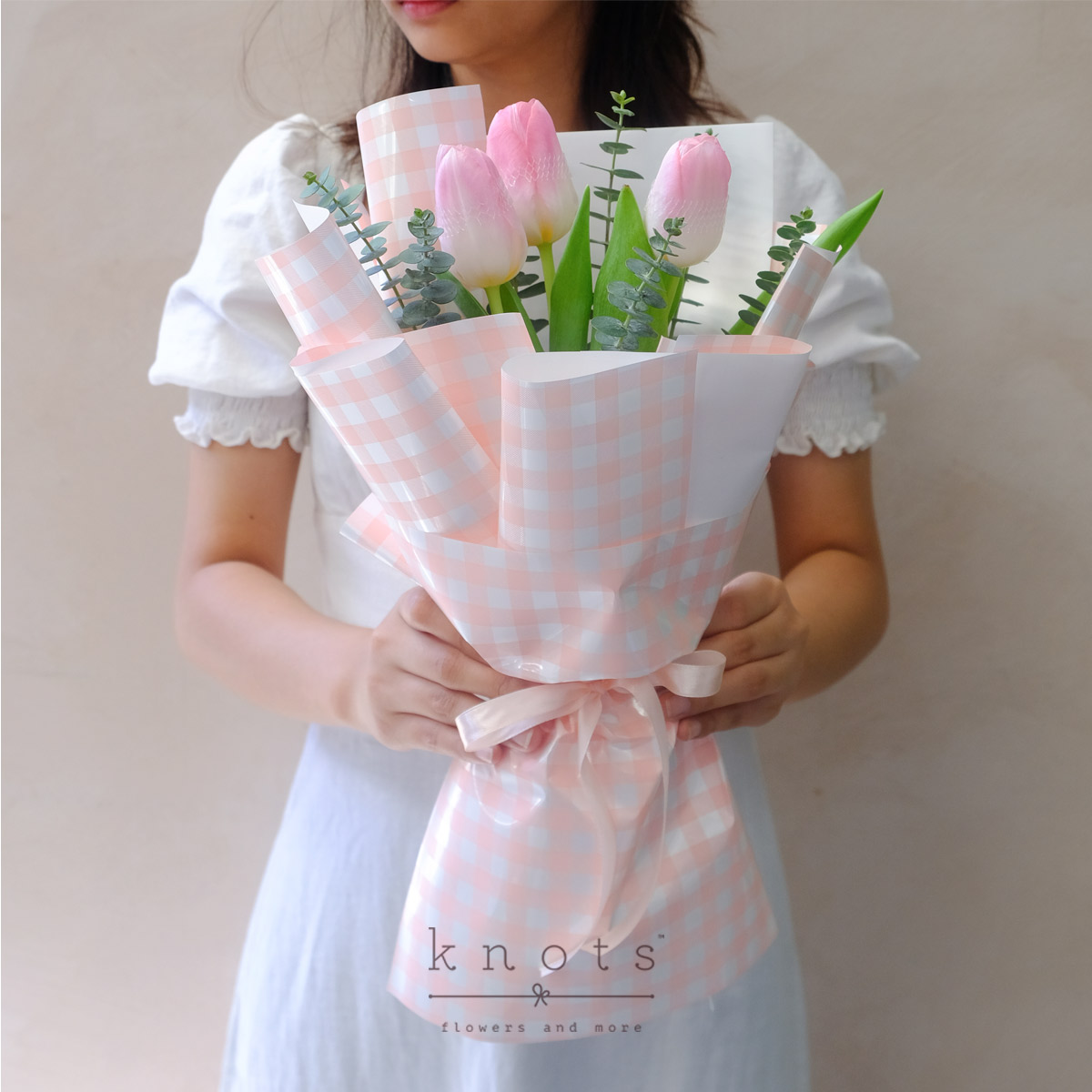Heidi (3 Pink Tulips Bouquet) | Knots.ph