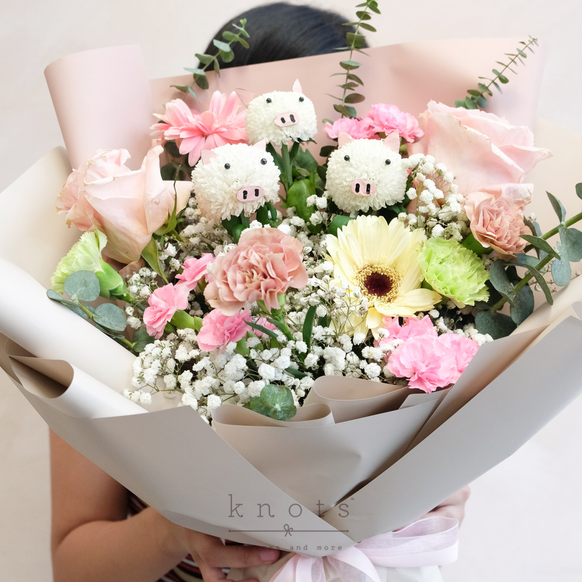 Chinny Chin Chin! (Pink Ecuadorian Roses, and Carnations Bouquet ...