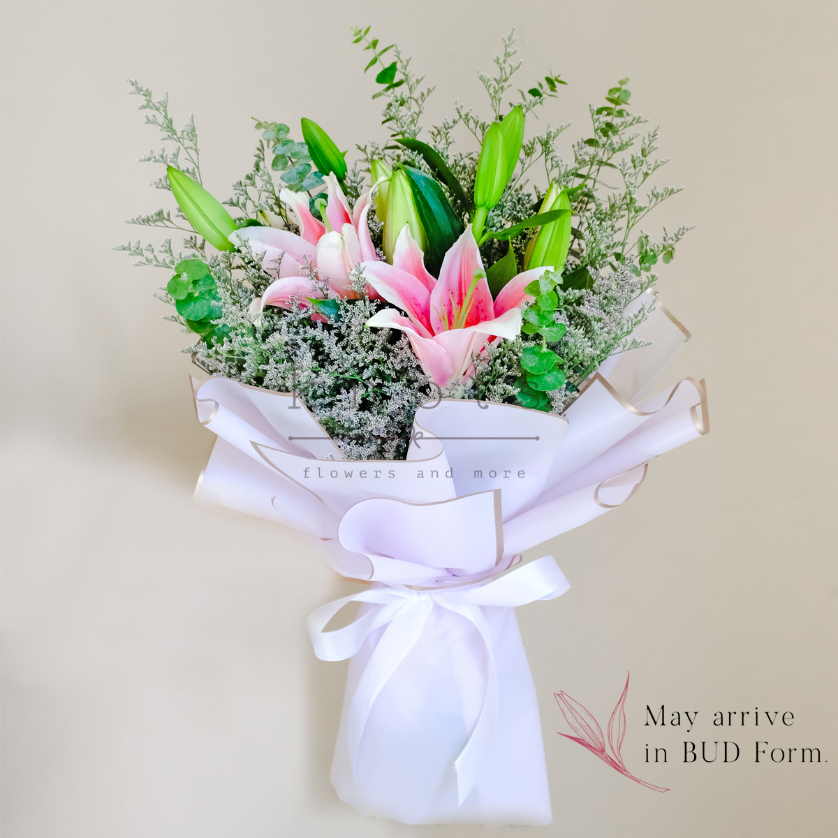 Prismatic Glimmer (Pink Lilies Bouquet) | Xpressflower.com